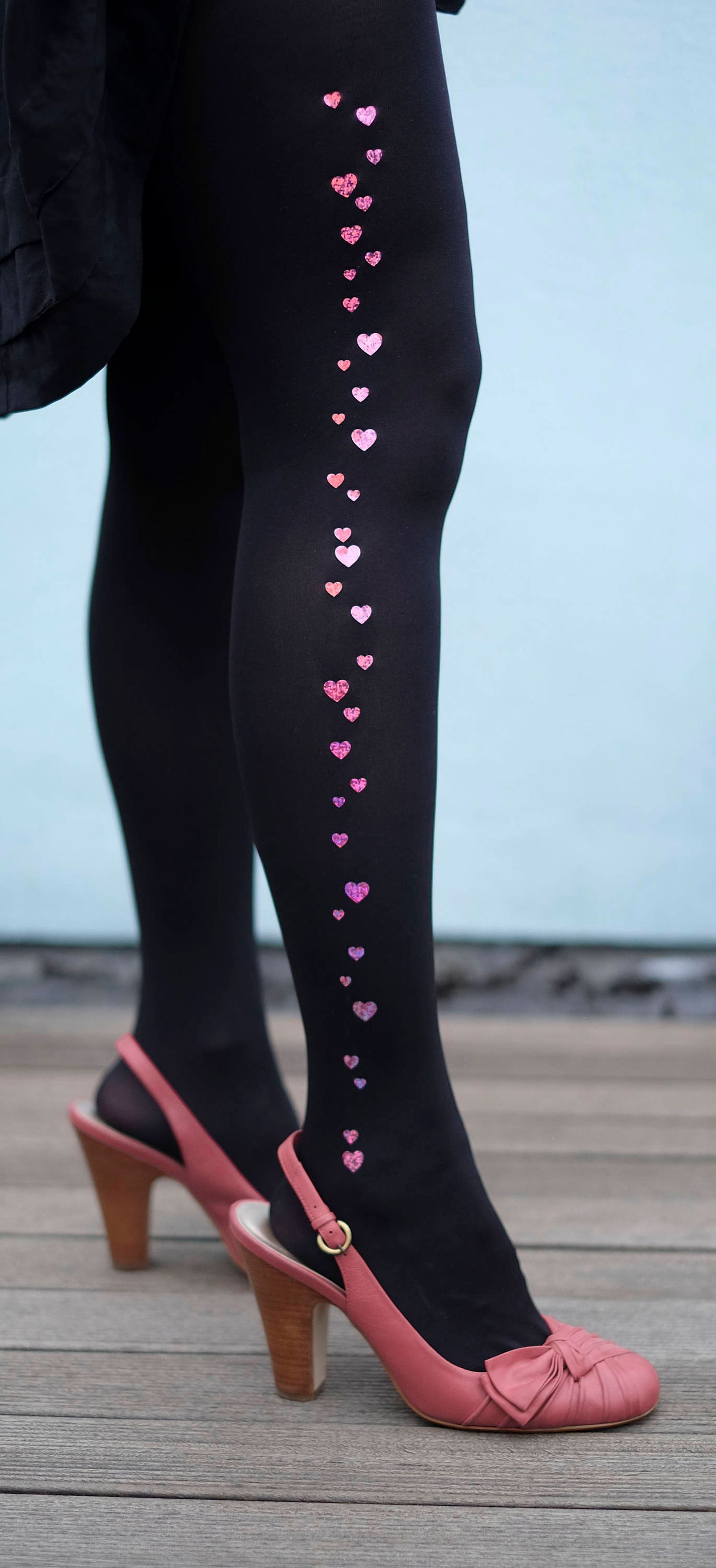 Sparkle Heart Tights Pink or Red or Gold or Silver | Etsy
