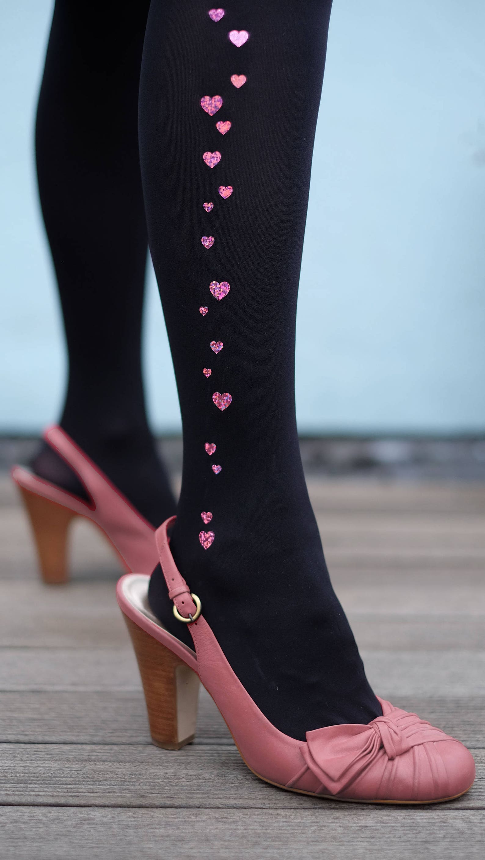 Sparkle Heart Tights Pink or Red or Gold or Silver | Etsy