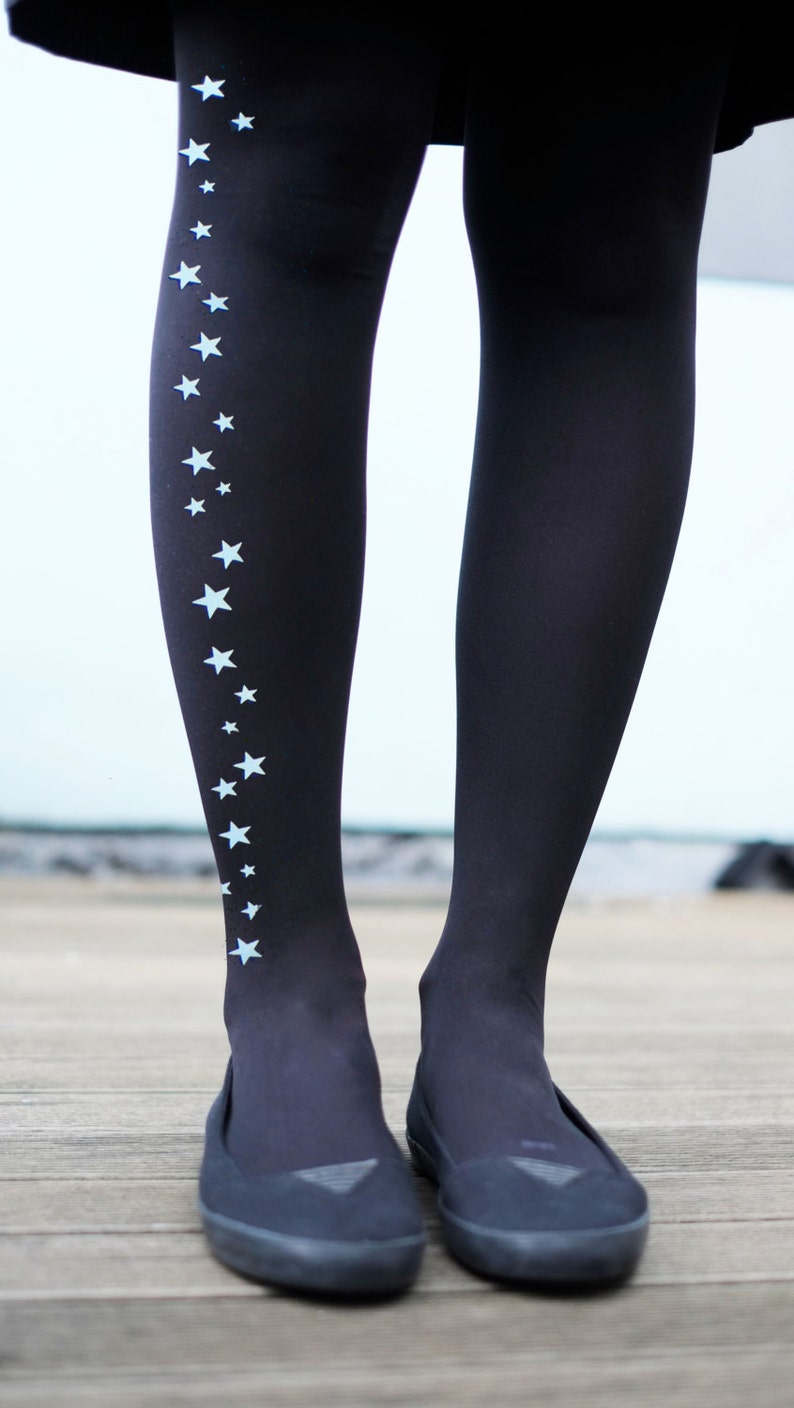 Star Tights Gold or Silver or Reflective Printed Stars | Etsy UK