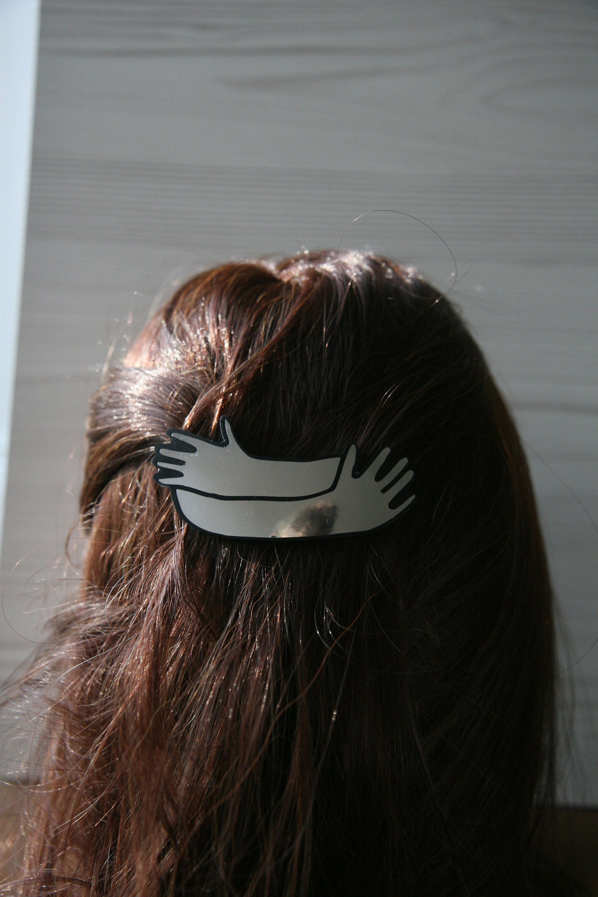 Hugs Hair Barrette in Silver or Gold Hand Hair Clip | Etsy