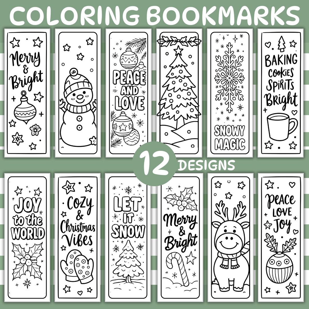 Christmas Bookmark Coloring Craft: Printable Kids' Activity (PDF ...
