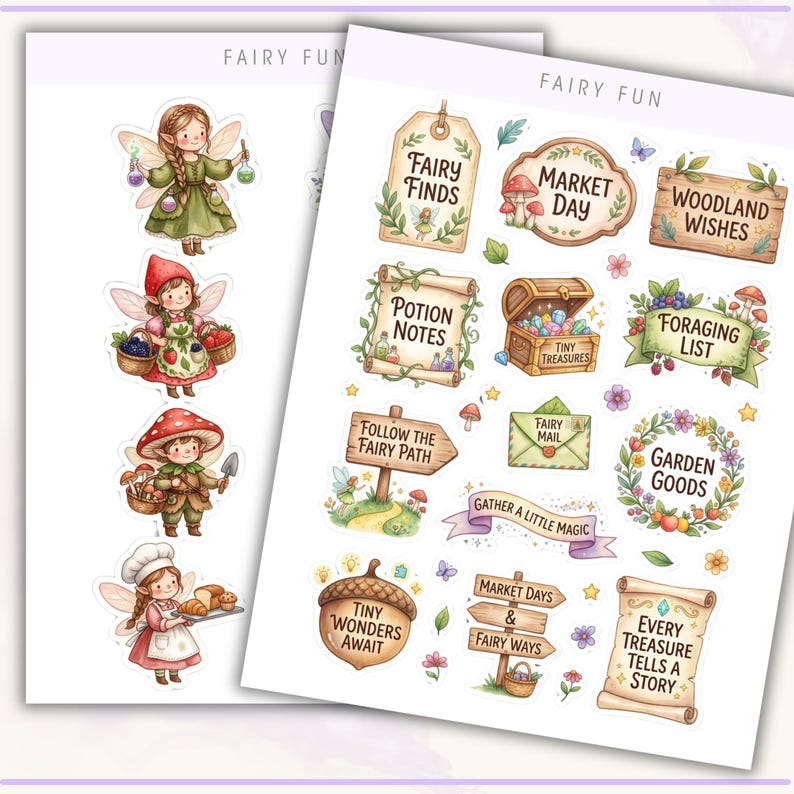 Fairy Junk Journal Fussy Cuts Printable Kit Digital Stickers Forest ...