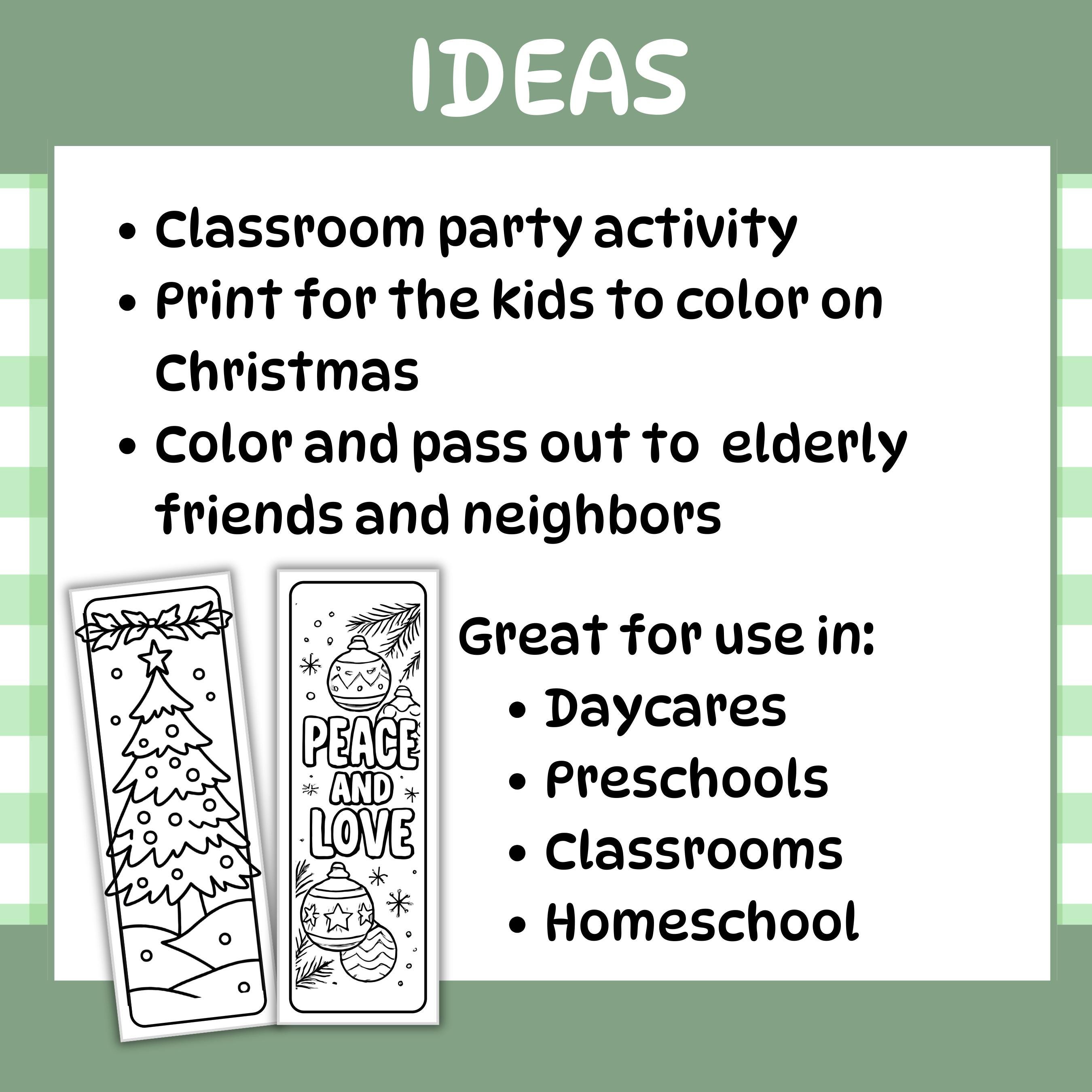 Christmas Bookmark Coloring Craft: Printable Kids' Activity (PDF ...