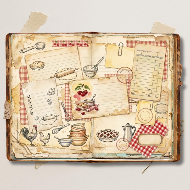 Junk Journal Writing Pages and Ephemera | Retro 50s Diner Kit ...