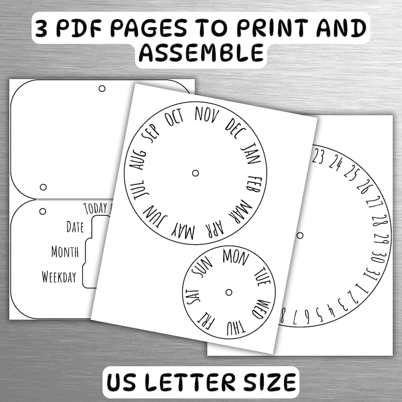 Printable Perpetual Calendar Wheel: Year Round Learning Months, Days ...