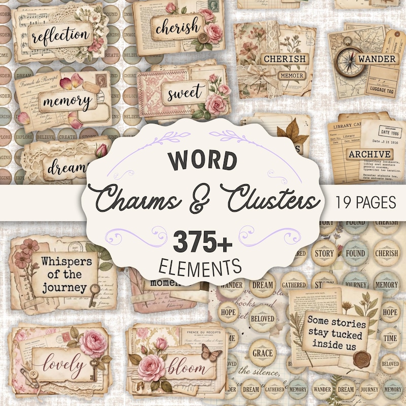 Vintage Word Charms - Etsy