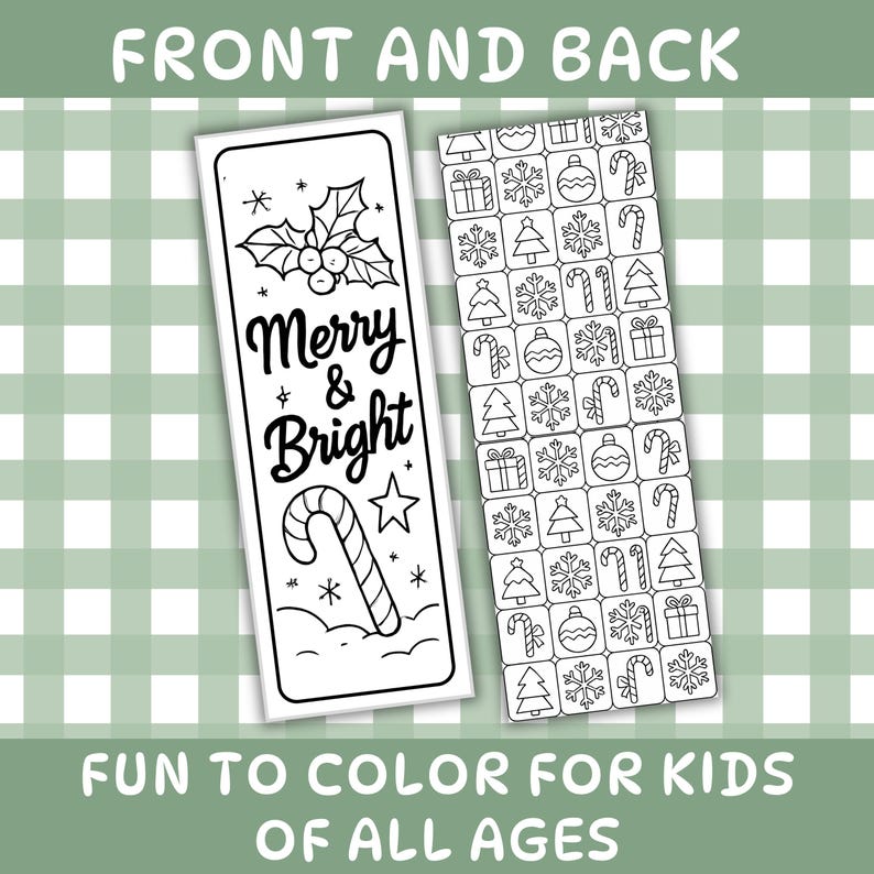Christmas Bookmark Coloring Craft: Printable Kids' Activity (PDF ...