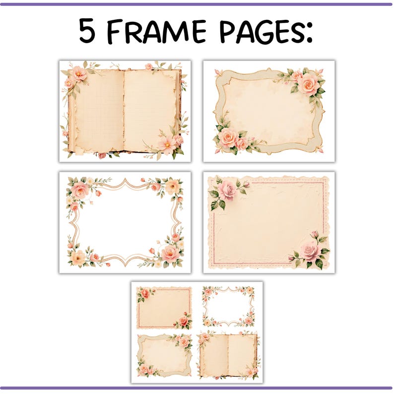 Thinking of You Card Kit, Floral Ephemera, Sympathy Cards (32 Page PDF ...