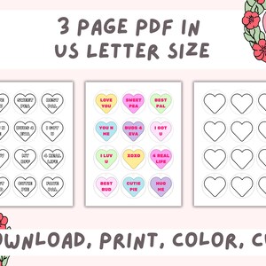 Candy Heart Valentine Craft for Kids - Preschool & Daycare Coloring ...