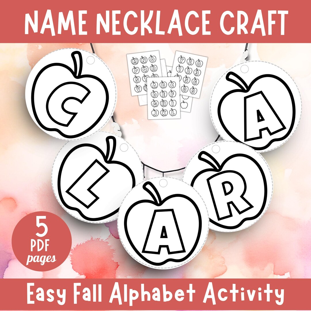 Fall Name Craft Activity: Back to School Alphabet & Numbers (PDF ...