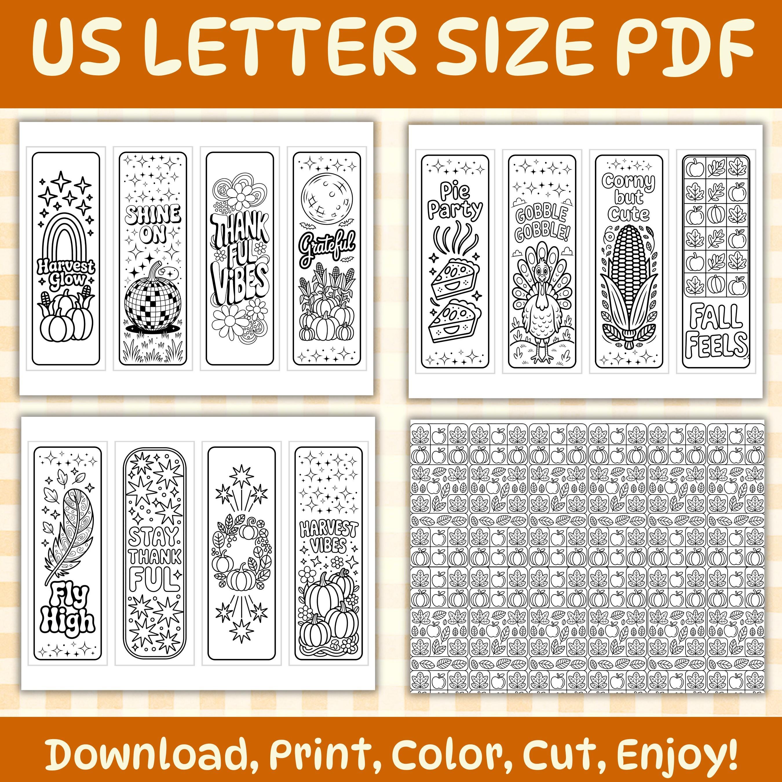 Thanksgiving Bookmark Coloring Craft: Printable Kids' Activity (PDF ...