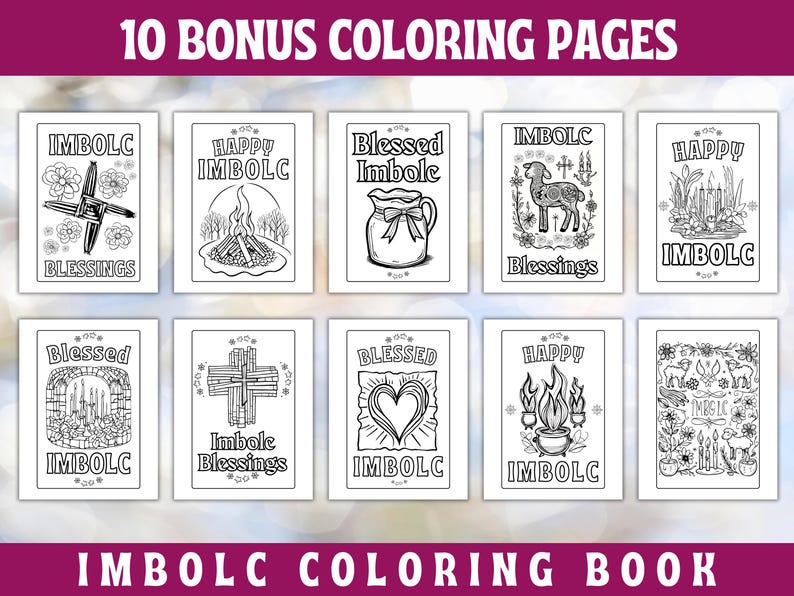 Printable Imbolc Coloring Cards Imbolc Blessings Homeschool Pagan ...