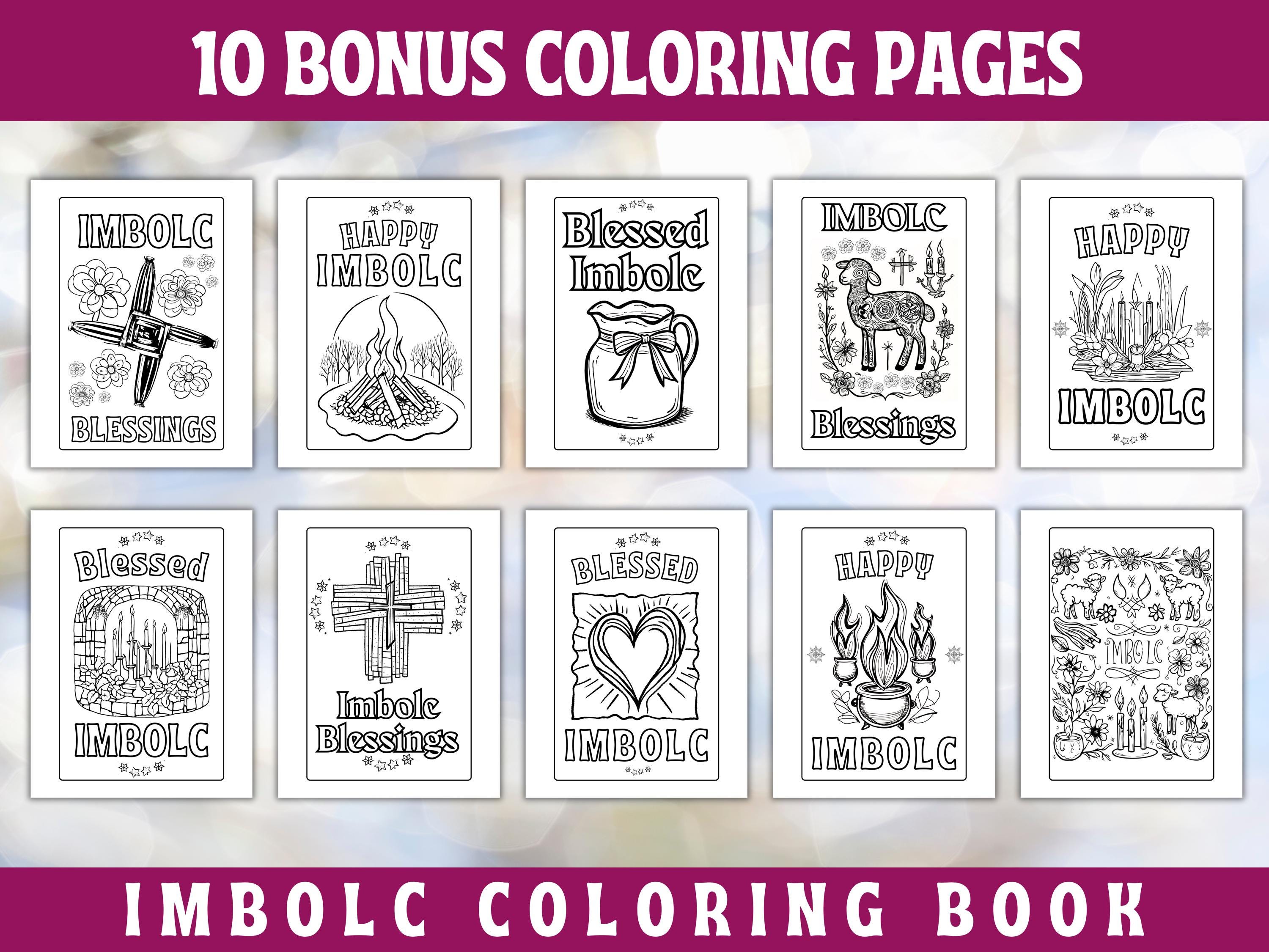 Printable Imbolc Coloring Cards Imbolc Blessings Homeschool Pagan ...