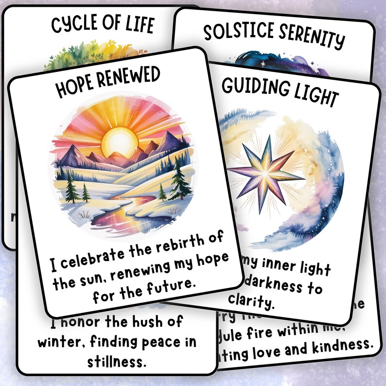 Yule Affirmation Cards: Printable Pagan Mantra Deck (PDF Download) - Etsy