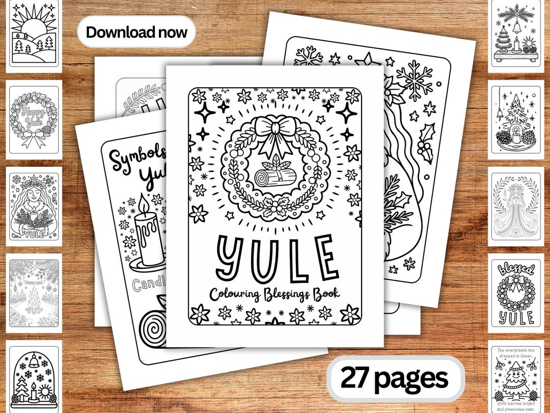 Yule Blessings Coloring Book: Pagan Winter Solstice Journal (PDF ...