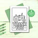 Tractor Thank You Coloring Cards: Farm Theme Kids Activity (PDF ...