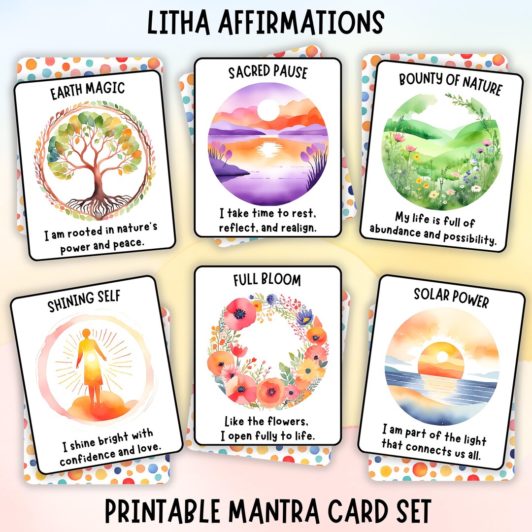 Litha Affirmation Cards: Pagan Summer Solstice Mantras (printable) - Etsy