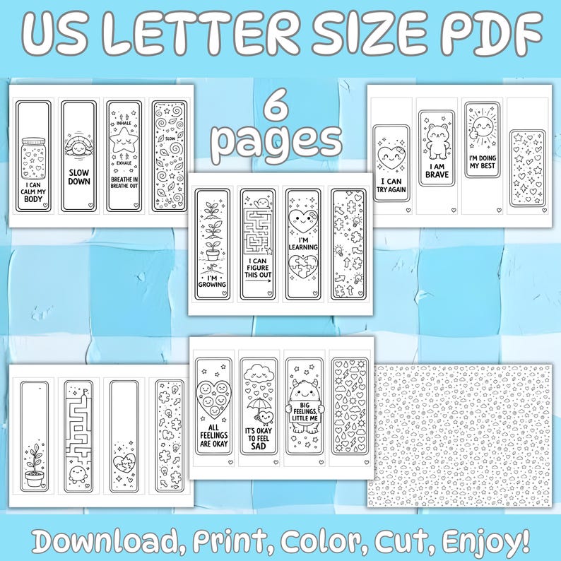 Mindfulness Coloring Bookmarks for Kids | Feelings & Calm Down Activity ...