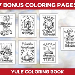 Printable Yule Coloring Cards - Winter Solstice DIY Craft - Winter ...