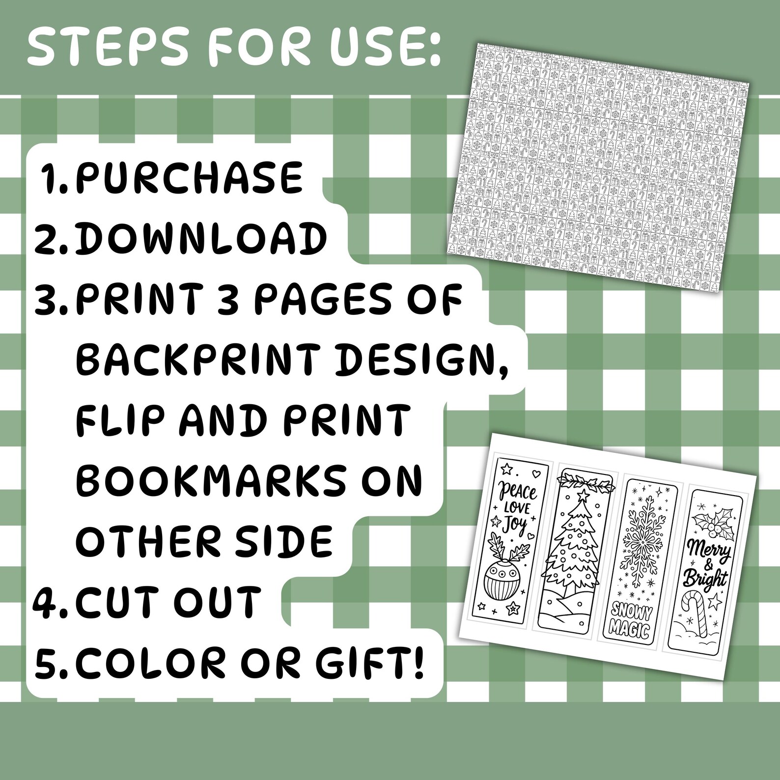 Christmas Bookmark Coloring Craft: Printable Kids' Activity (PDF ...