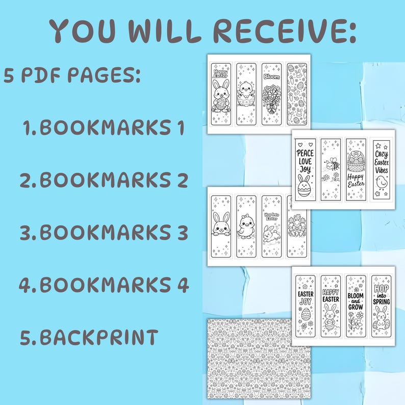 Easter Bookmark Coloring Craft: Printable Kids' Activity (PDF Download ...