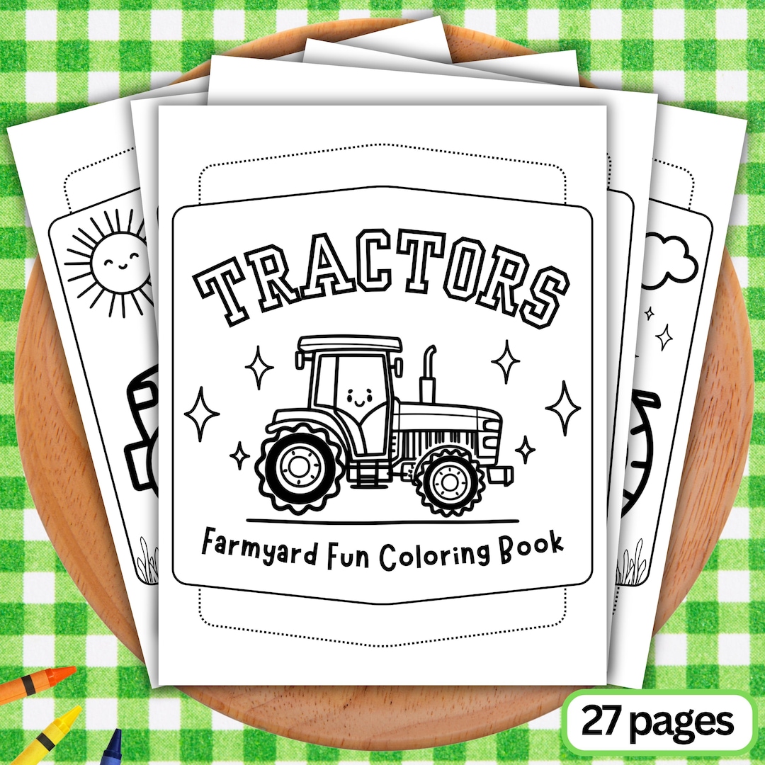 Tractor Coloring Book - Printable Farm Theme Coloring Pages - Senior ...