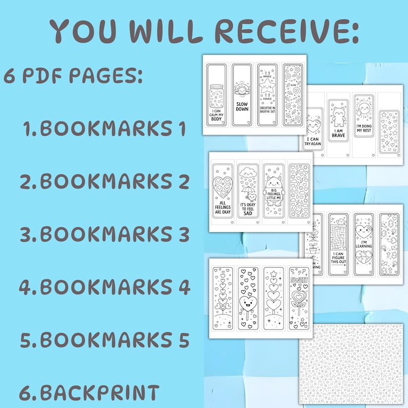 Mindfulness Coloring Bookmarks for Kids | Feelings & Calm Down Activity ...