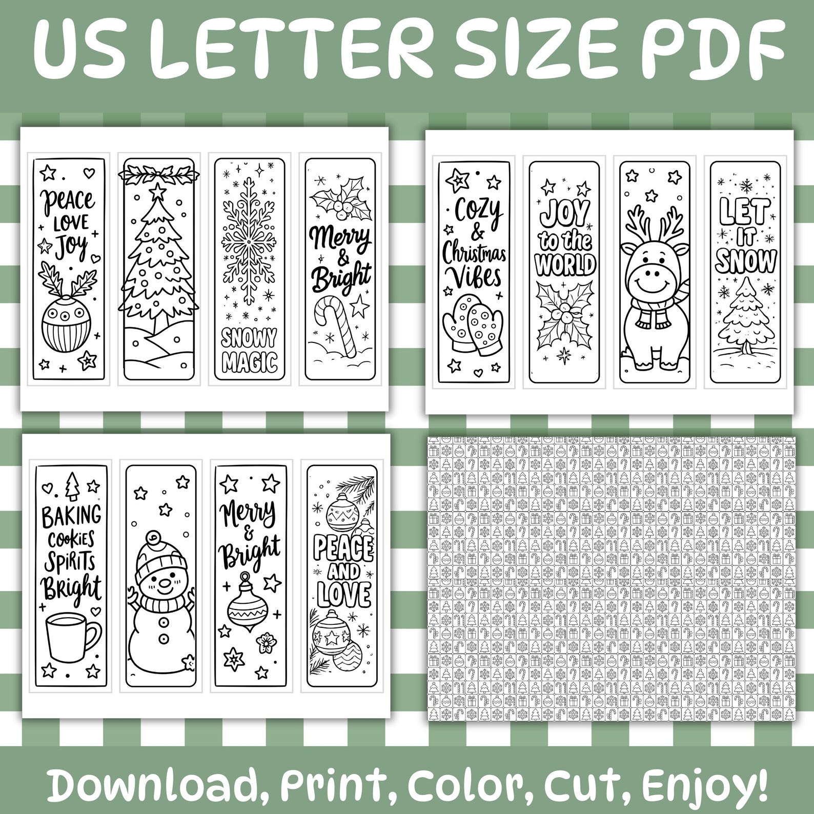 Christmas Bookmark Coloring Craft: Printable Kids' Activity (PDF ...