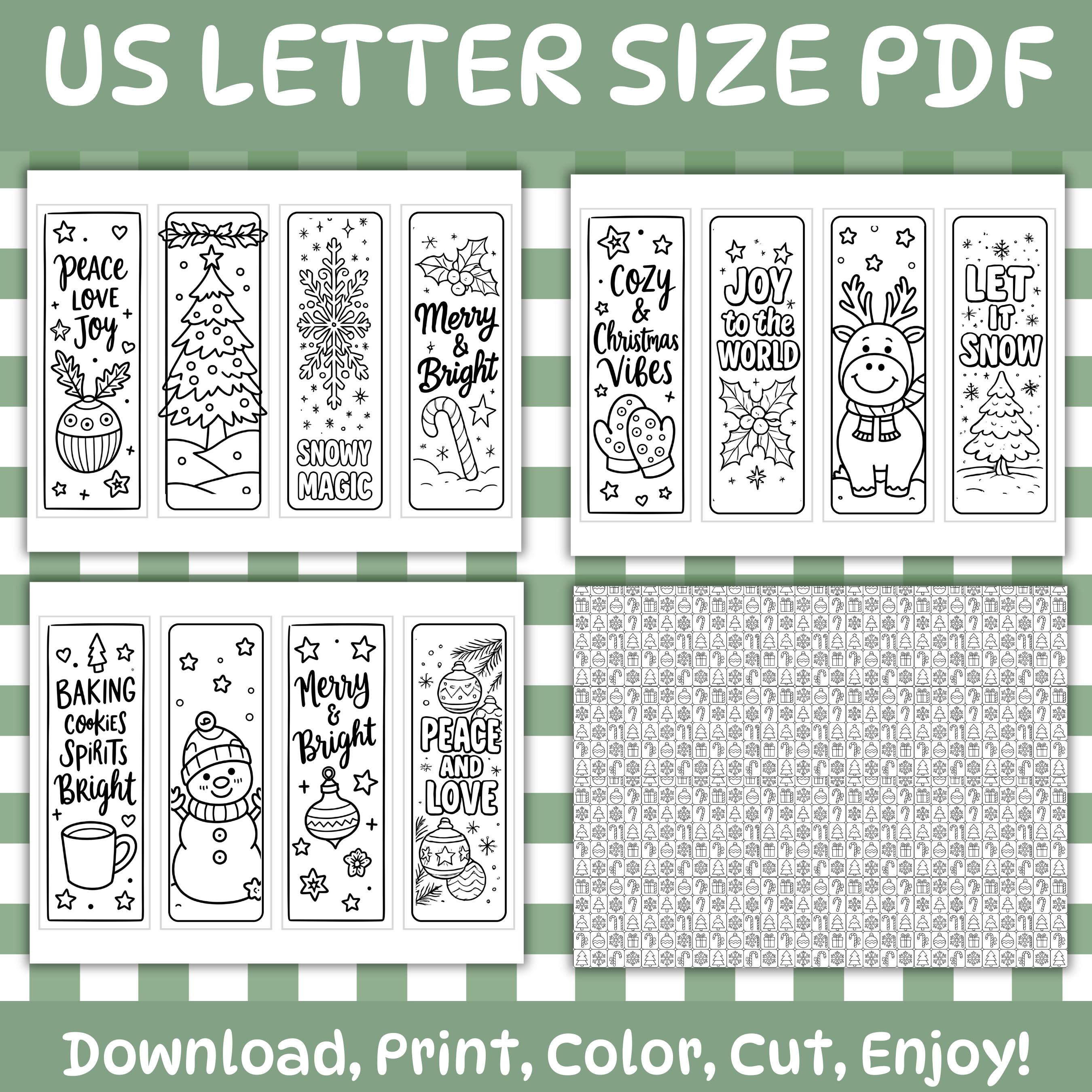 Christmas Bookmark Coloring Craft: Printable Kids' Activity (PDF ...
