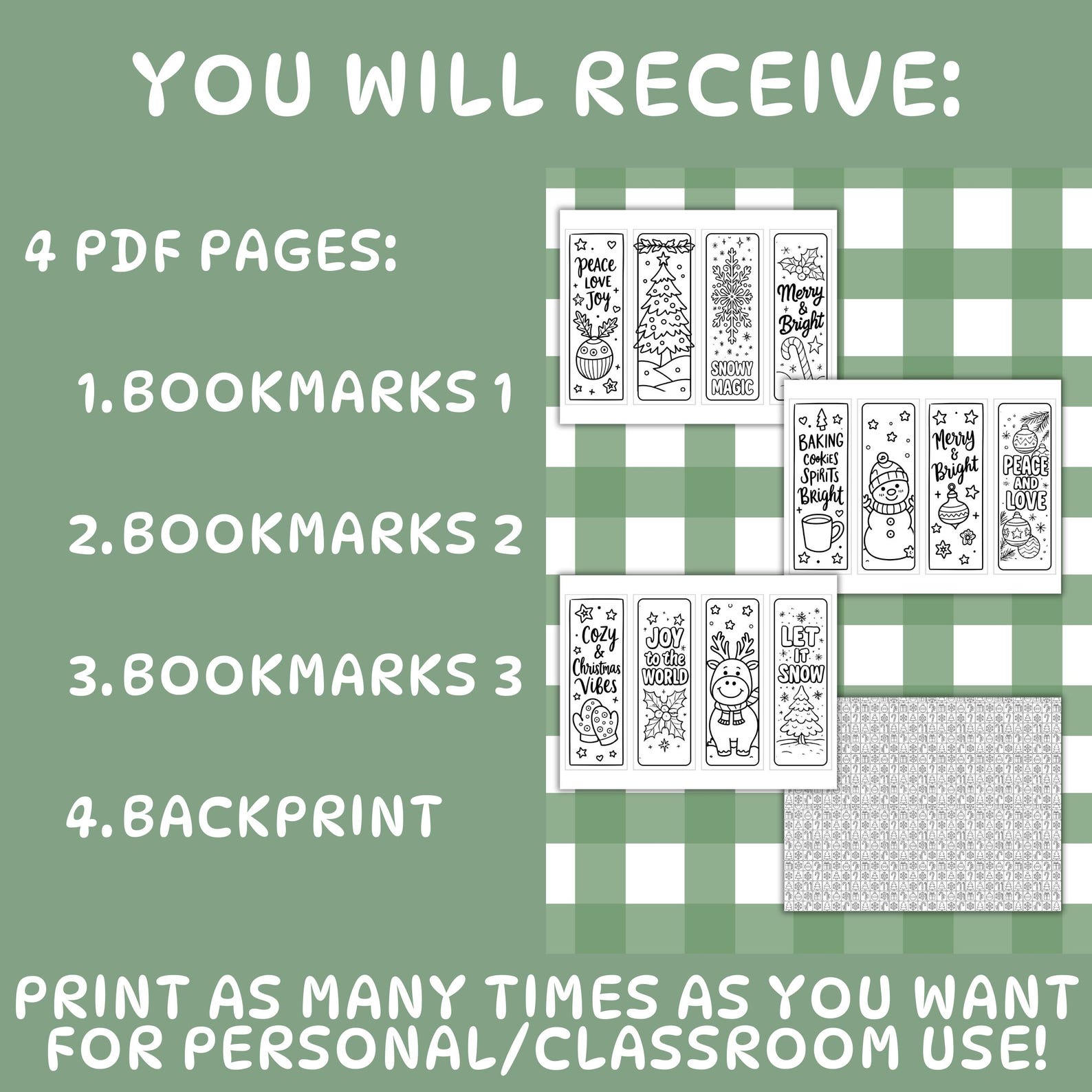 Christmas Bookmark Coloring Craft: Printable Kids' Activity (PDF ...