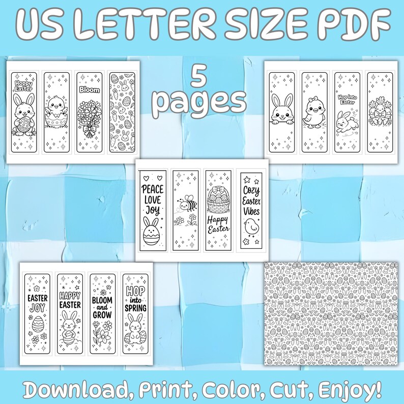 Easter Bookmark Coloring Craft: Printable Kids' Activity (PDF Download ...