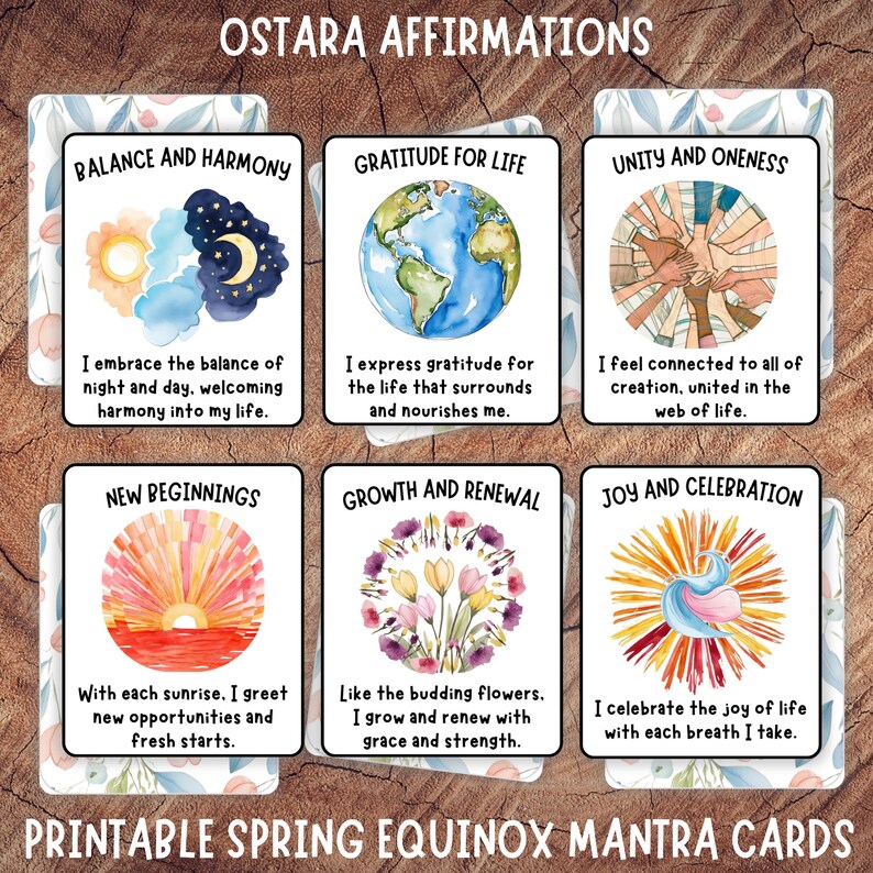 Ostara Affirmation Cards: Spring Equinox Mantra Deck (digital Download ...