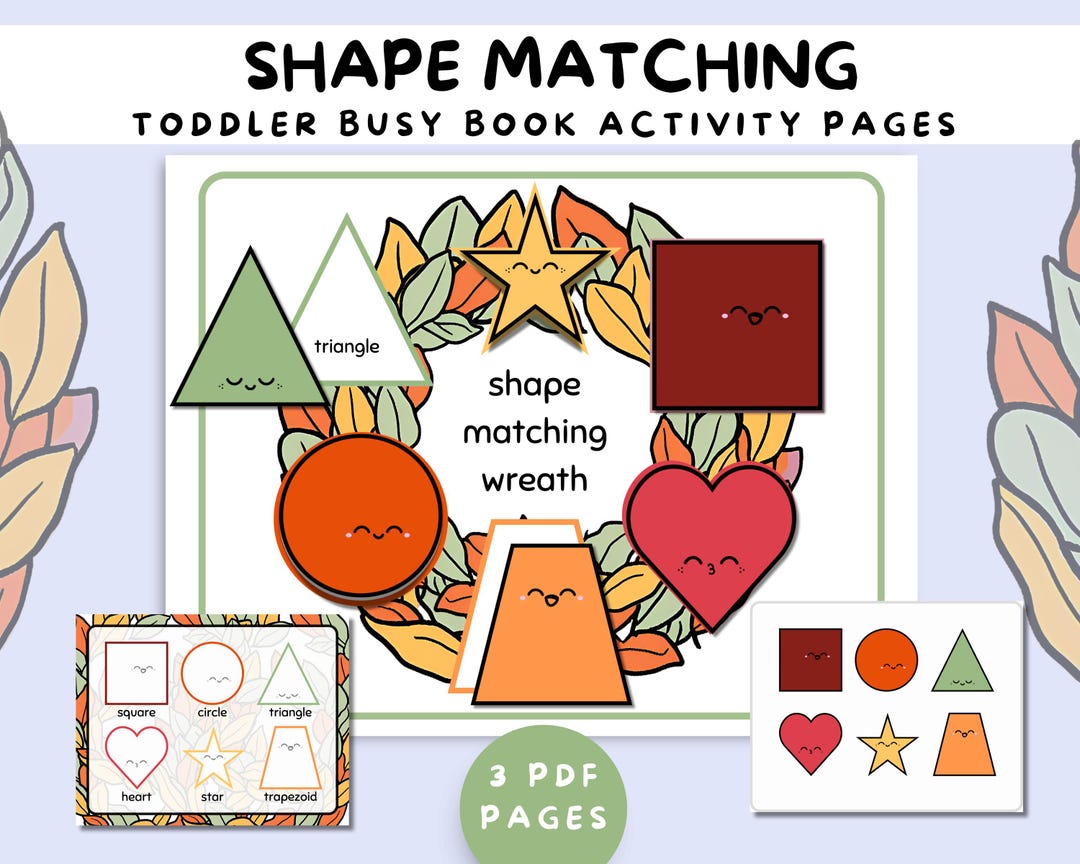 Shape Matching Busy Binder: Wreath Sort Activity (PDF Download) - Etsy
