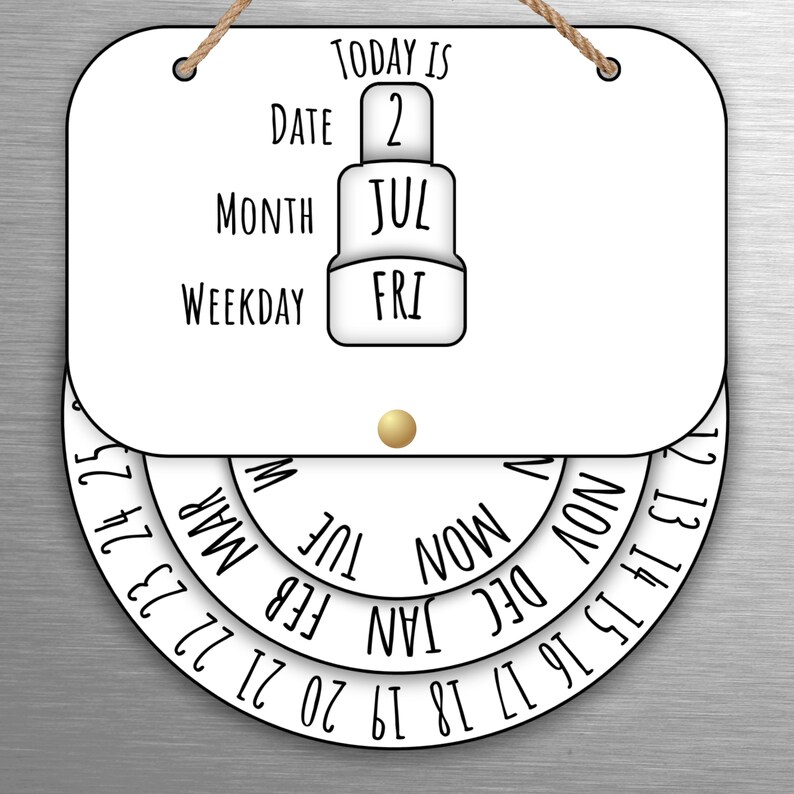 Printable Perpetual Calendar Wheel: Year Round Learning Months, Days ...