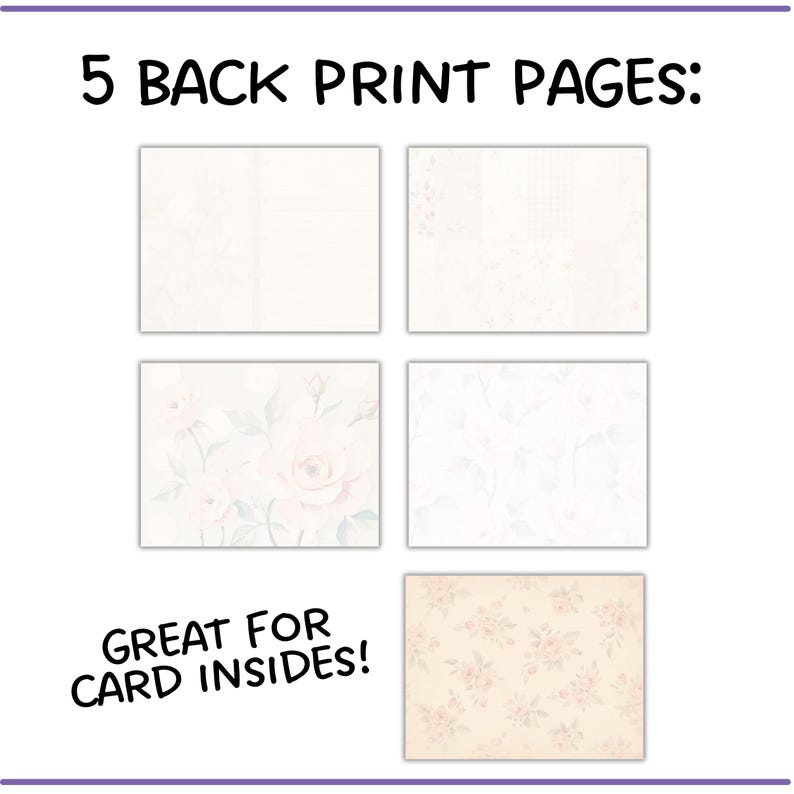 Thinking of You Card Kit, Floral Ephemera, Sympathy Cards (32 Page PDF ...