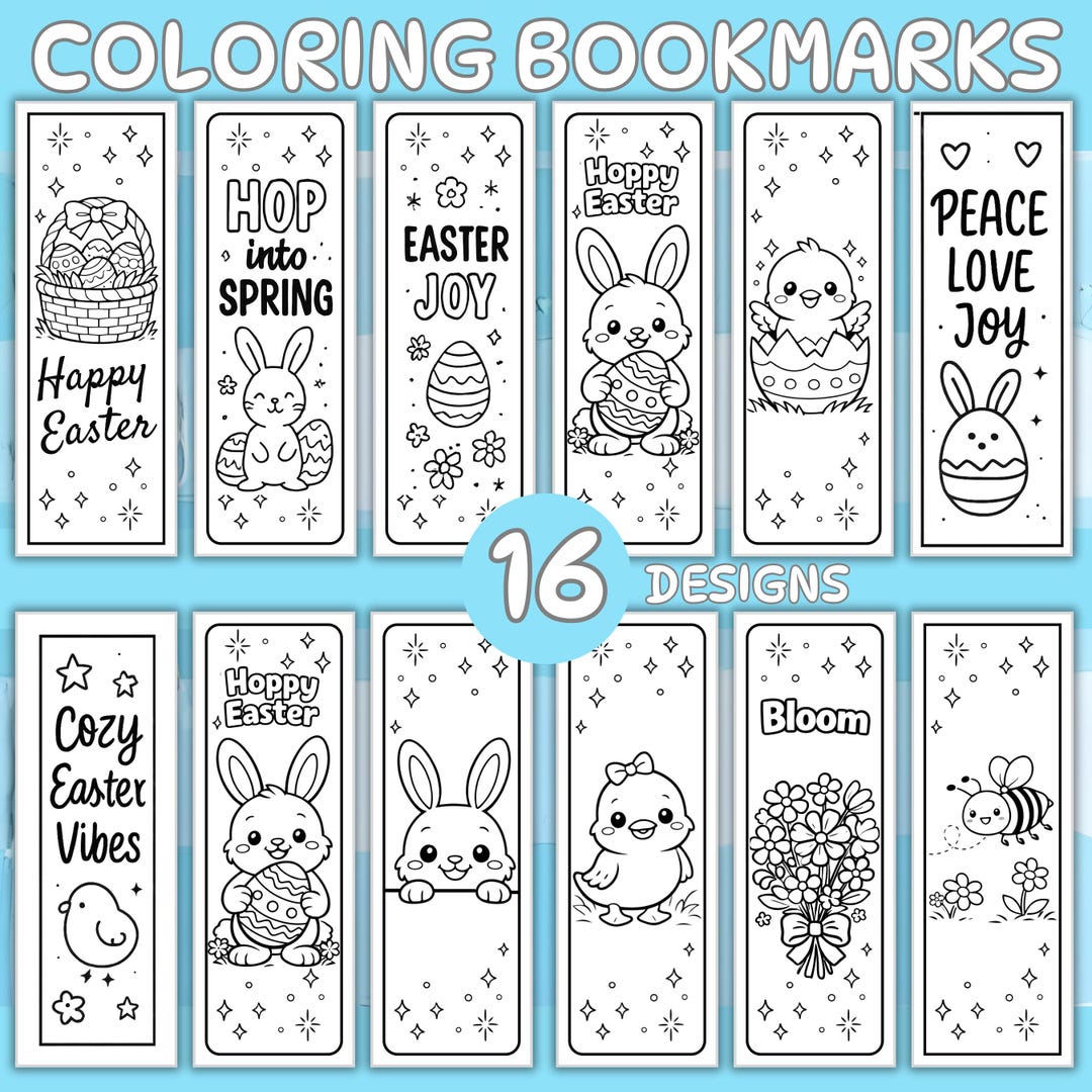 Easter Bookmark Coloring Craft: Printable Kids' Activity (PDF Download ...