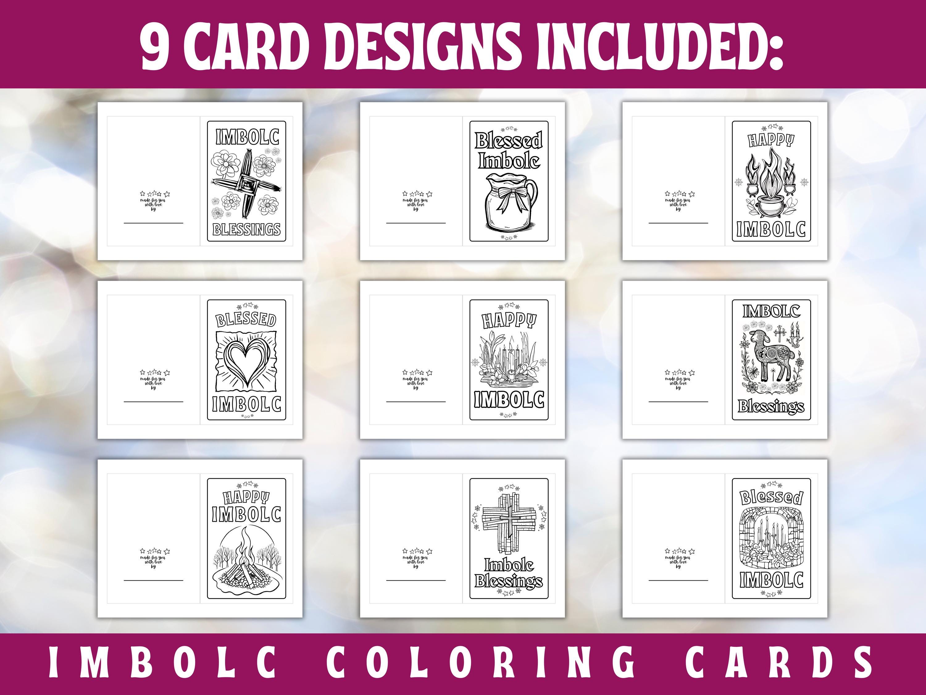 Printable Imbolc Coloring Cards Imbolc Blessings Homeschool Pagan ...