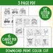 Farm Valentine Coloring Cards: Tractor, Cow, Chicken (printable PDF) - Etsy