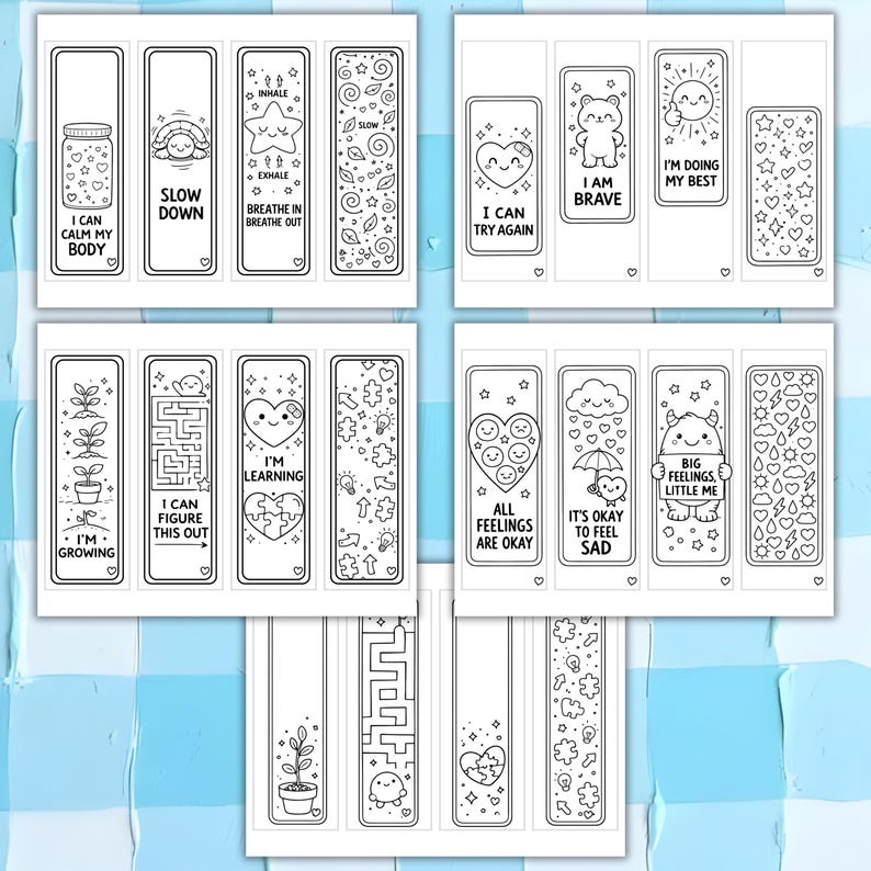 Mindfulness Coloring Bookmarks for Kids | Feelings & Calm Down Activity ...