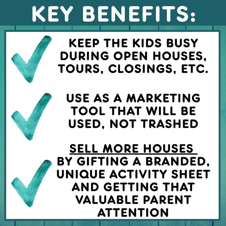 Real Estate Coloring Page for Kids: Realtor Open House Activity (canva ...
