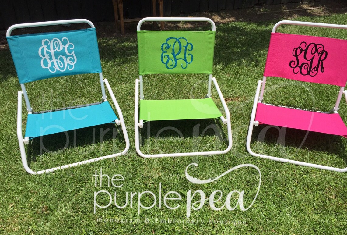 Monogrammed Beach Chair Monogrammed Sand Chair Lounge Chair | Etsy
