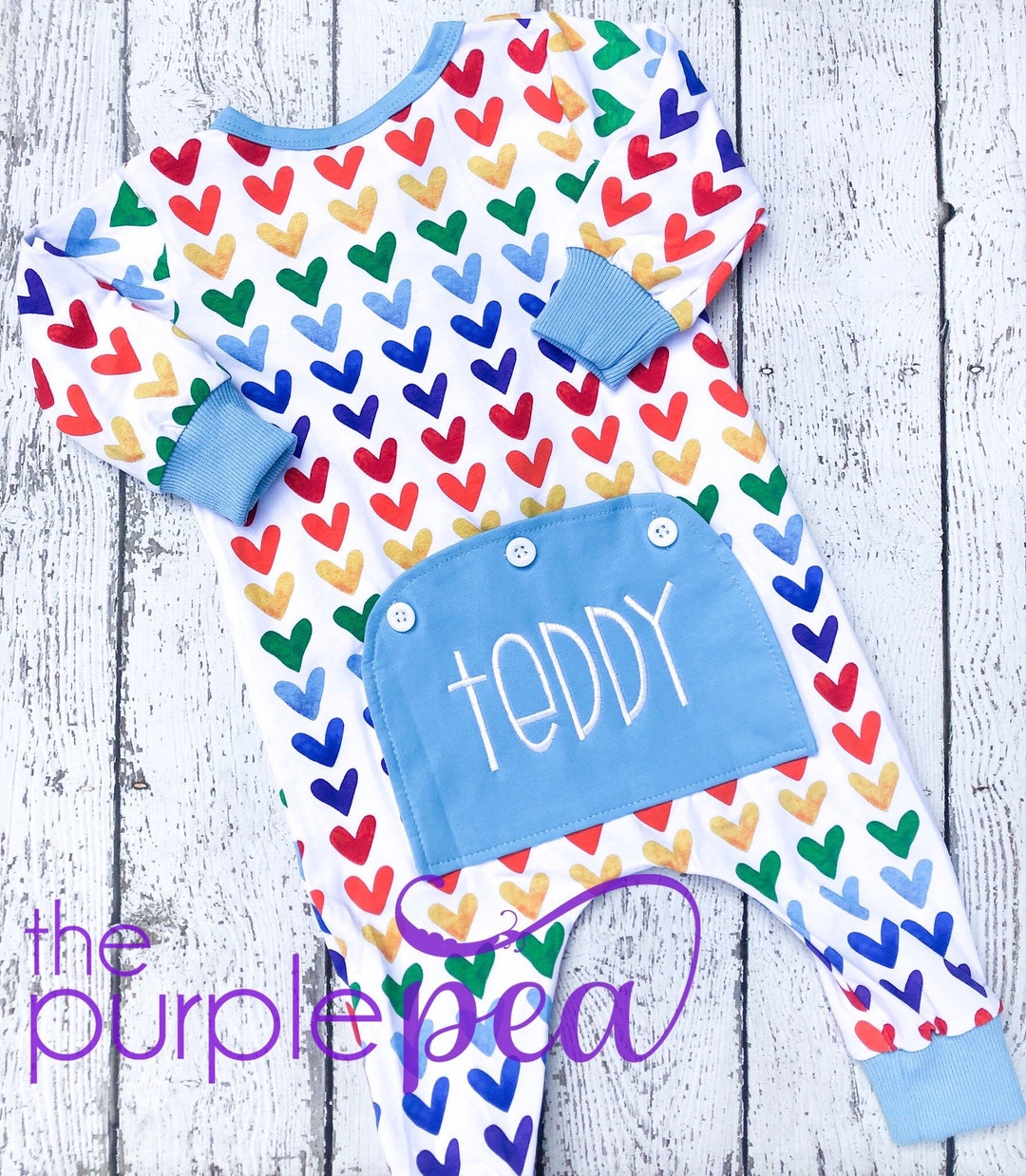 Rainbow Heart Pj’s, Pajamas, Butt Flap Pj’s, Heart Pj’s - Etsy