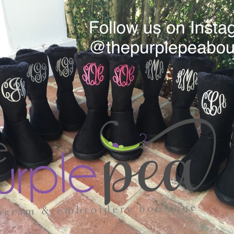 Monogram Rain Boots - Etsy