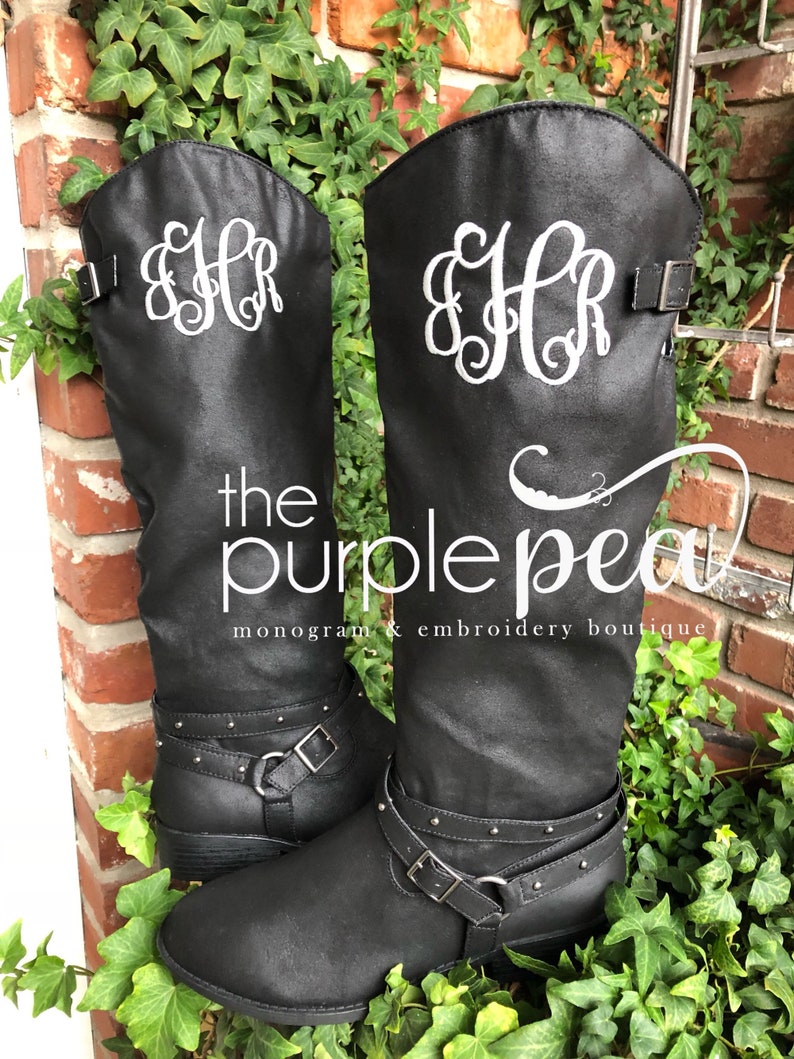 Monogrammed Boots, Monogrammed Riding Boots - Etsy