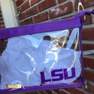 Clear Stadium Purse, Clear Bag, LSU Purse, Geaux Tigers, NFL Purse ...