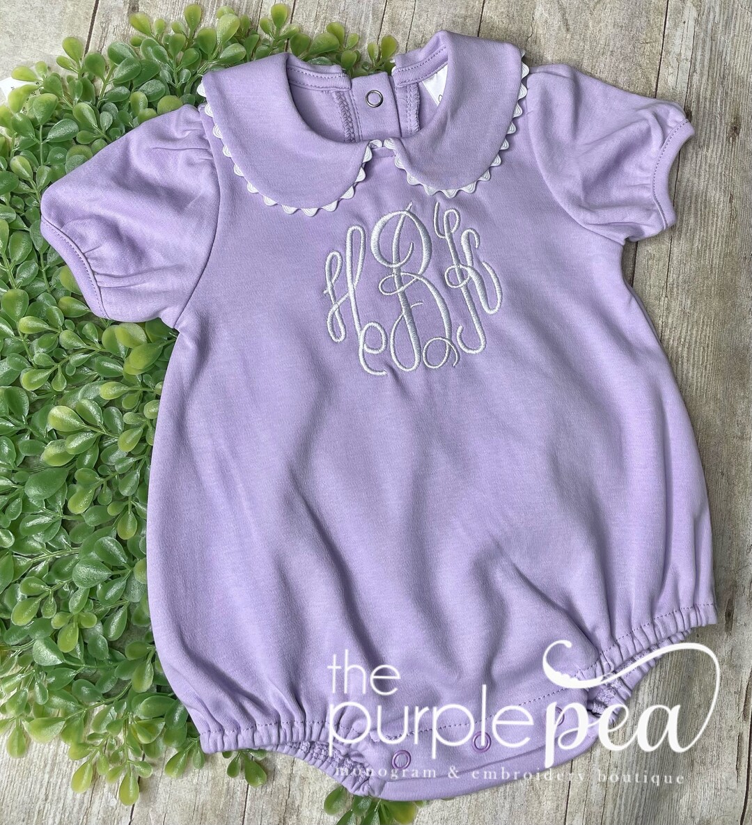 Monogrammed Girls Bubble, Collared Bubble - Etsy