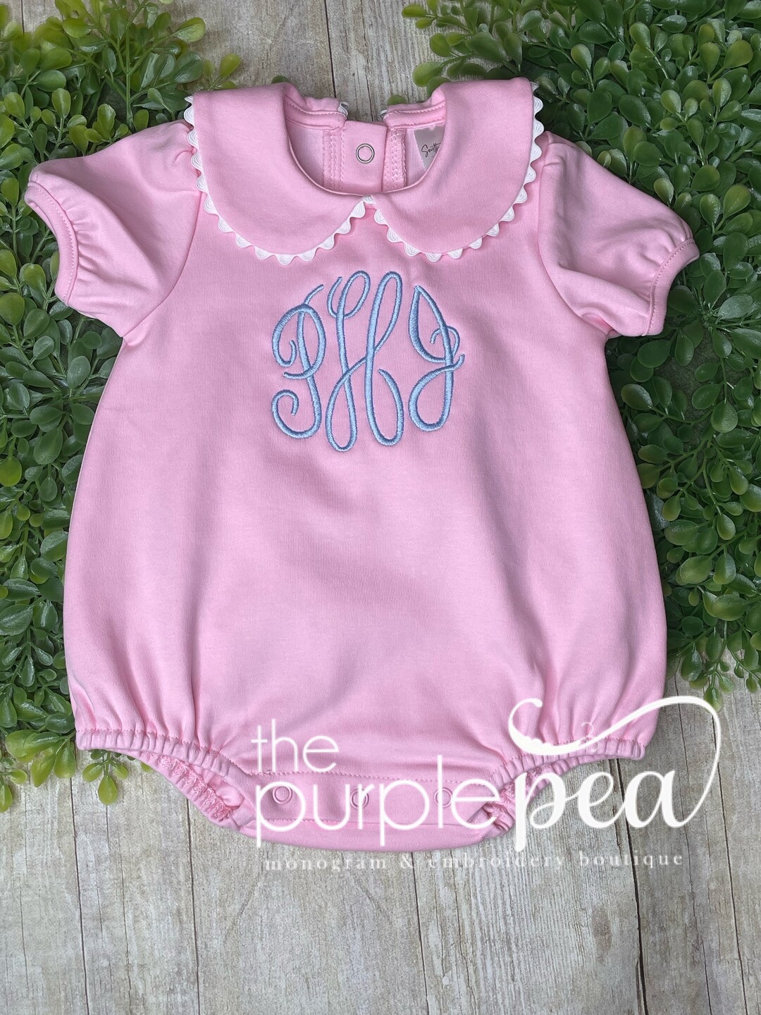 Monogrammed Girls Bubble, Collared Bubble - Etsy