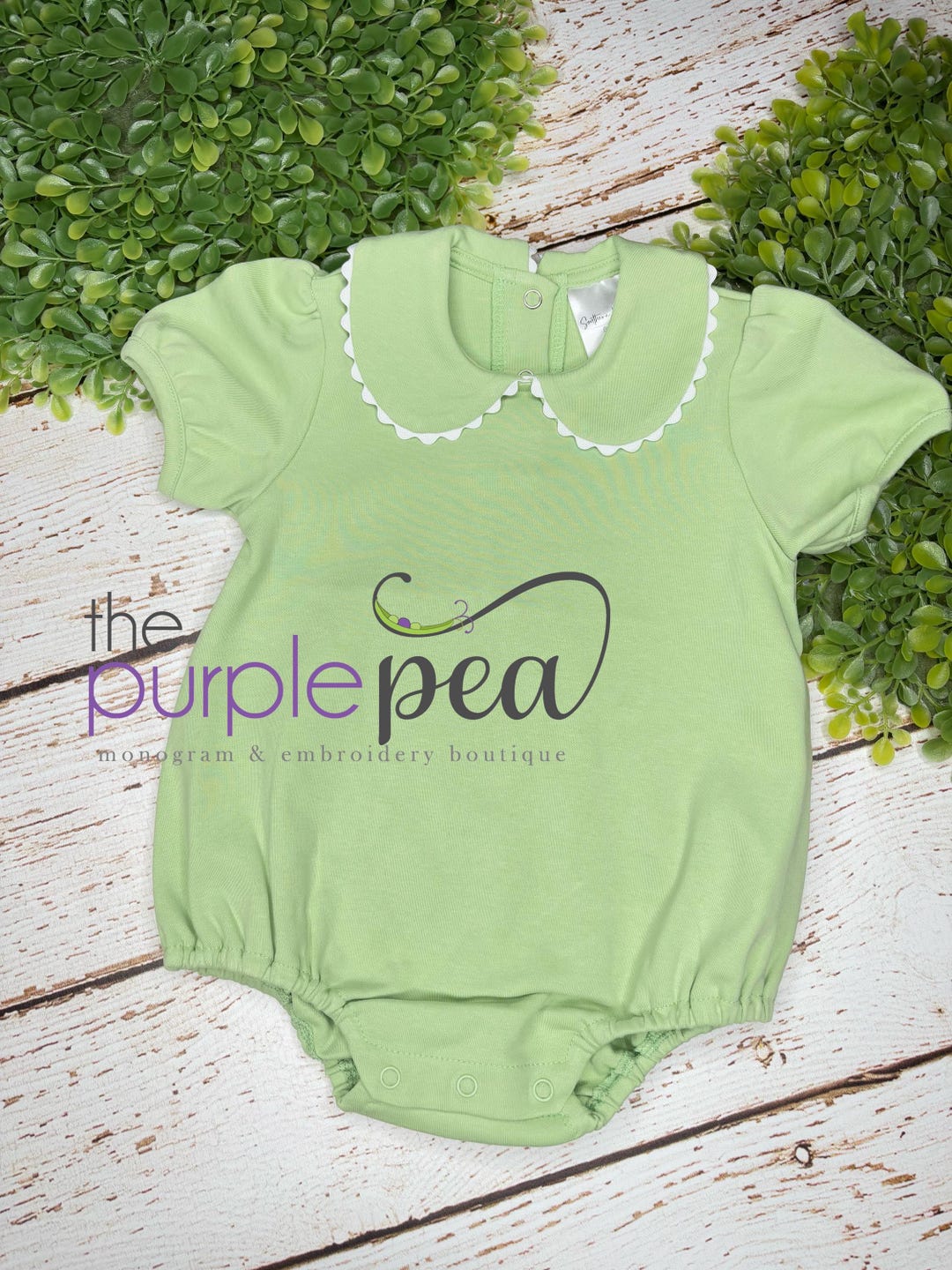 Monogrammed Girls Bubble, Collared Bubble - Etsy