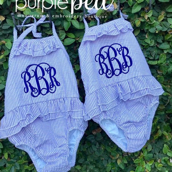 Monogram Swim Suit - Etsy