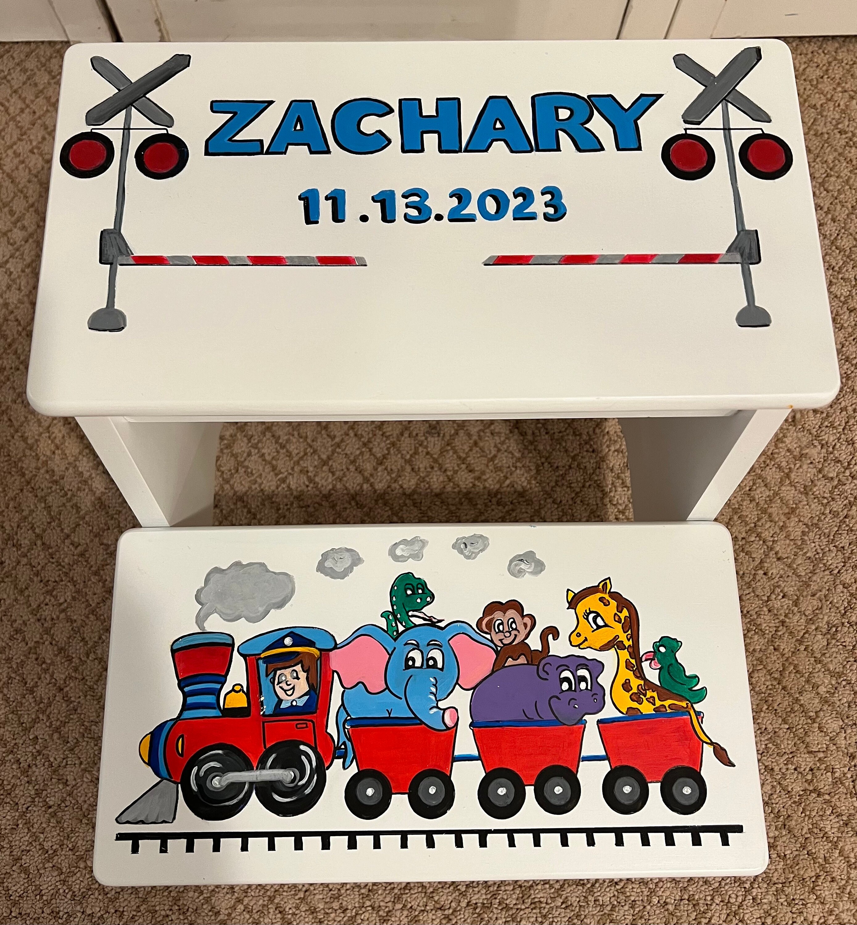 Kids 2 Step Stool Chair Personalized Kids Furniture Chair, Toddler Boy ...